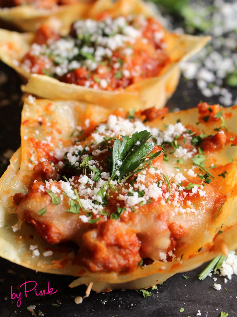 Lasagna Bites Recipe With Wonton Wraps ⋆