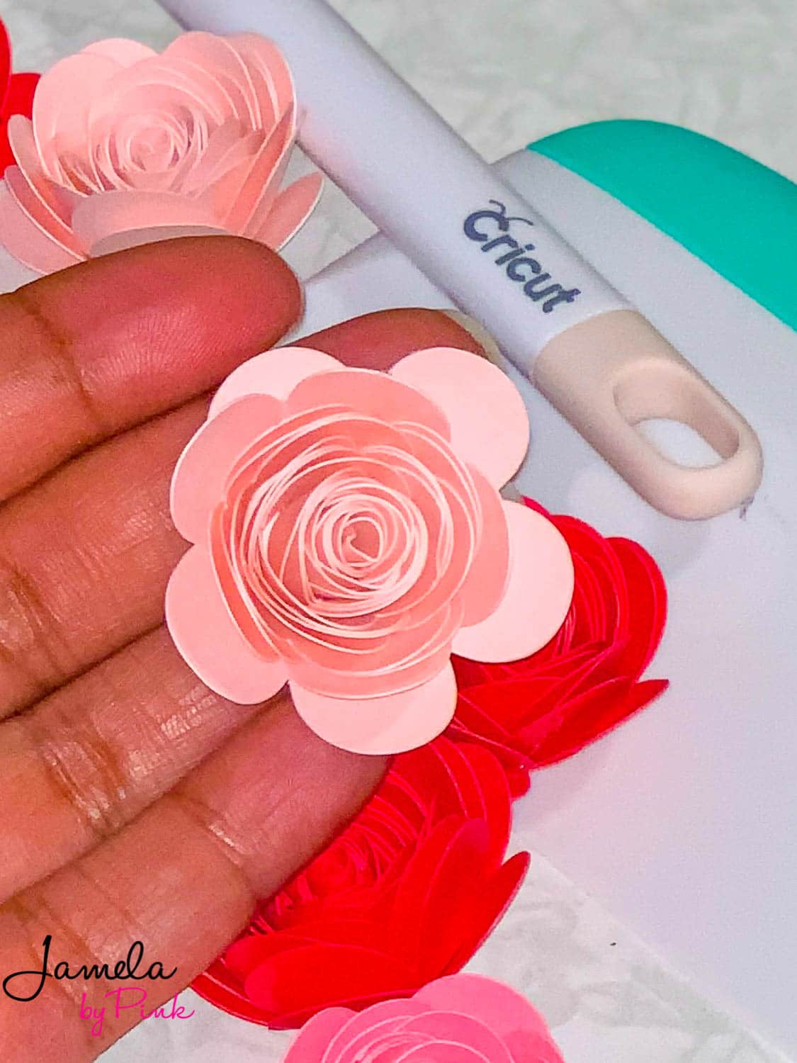 Paper Flower Shadow Box With Cricut ⋆ by Pink